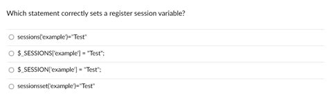 solved which statement correctly sets a register session