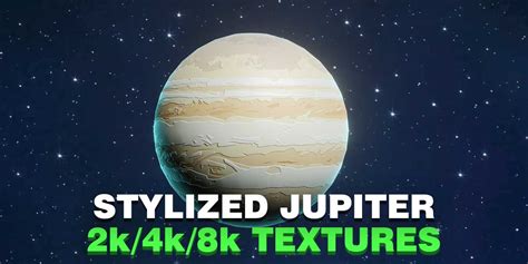 Stylized Planet Jupiter 3d Model 2k 4k 8k Textures Blender Market