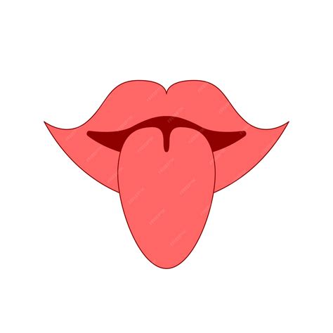 Premium Vector Lips And Tongue Sticking Out Of The Mouth Groovy Illustration In Retro Pop Art