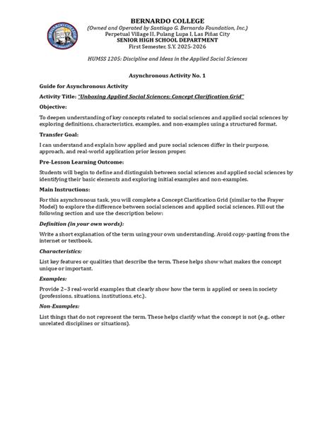 Asynchronous Activity No 1 Pdf Science Social Sciences