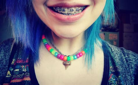 girls with braces on twitter cute beaded necklace matching her braces