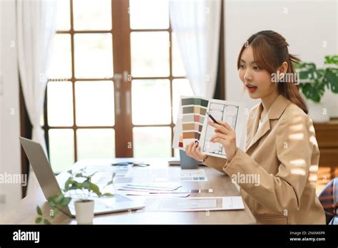 Architecture Concept Female Architect Presenting House Interior Design