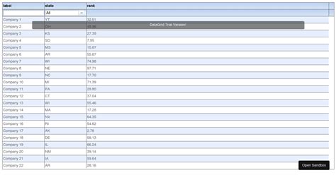 React Datagrid Getting Started Forked Codesandbox