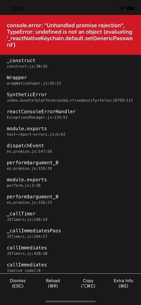 Cannot Read Property Setgenericpassword Of Undefined Ios And Android