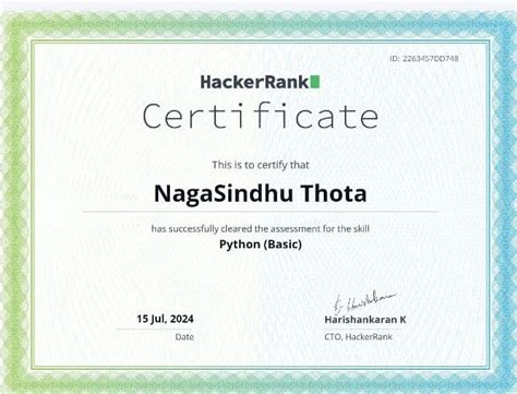 Python Certification Hackerrank Coding Programming Learning