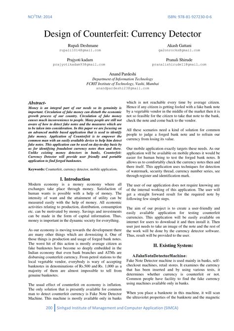 Pdf Design Of Counterfeit Currency Detector