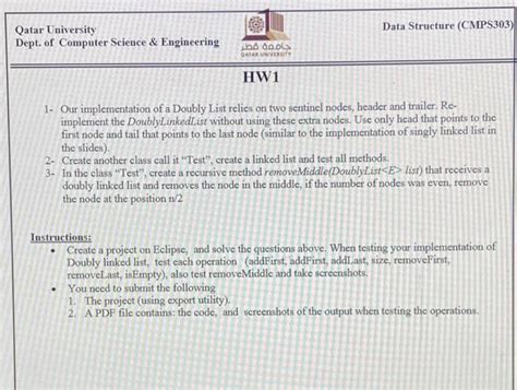 Hw1 1 Our Implementation Of A Doubly List Relies On