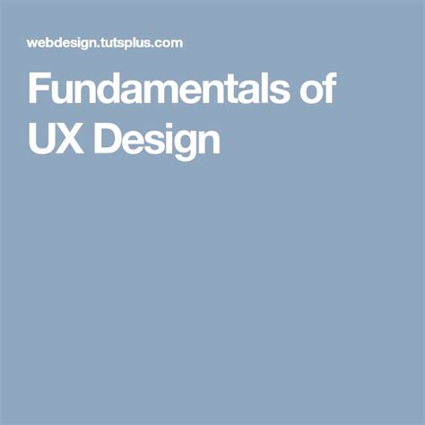 Fundamentals Of UX Design