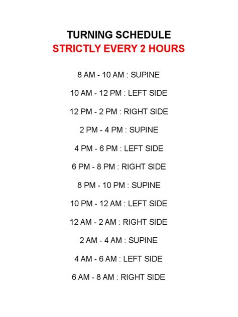 Turning Schedule Pdf