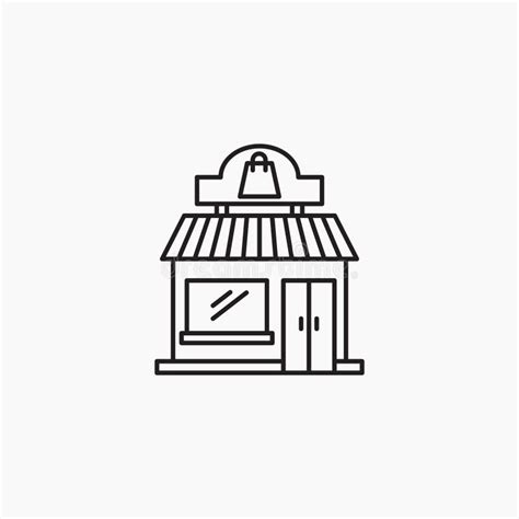 Local Storeline In Thin Line Black Color Flat Simple Vector Symbols Illustration Stock Vector