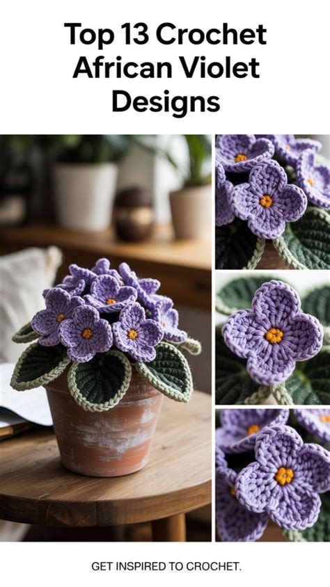 7 Crochet African Violet Free Patterns In 2025 Crochet Flowers