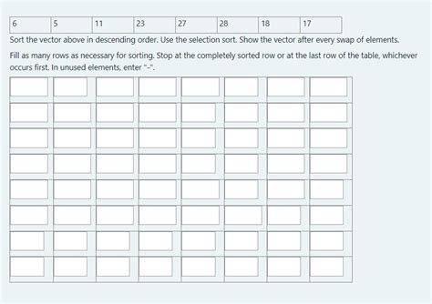 Solved Sort The Vector Above In Descending Order Use The