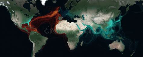 Visualization Of Global Ocean Currents Showing Different Flow Patterns