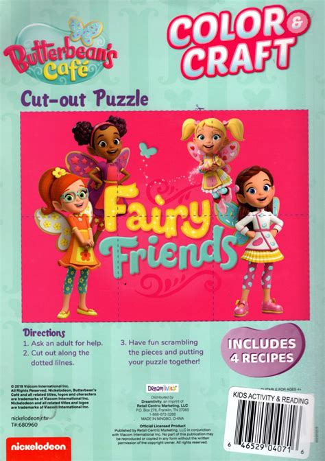 Nickelodeon Butterbean`s Cafe Color Craft Book ~ Fairy Good Food