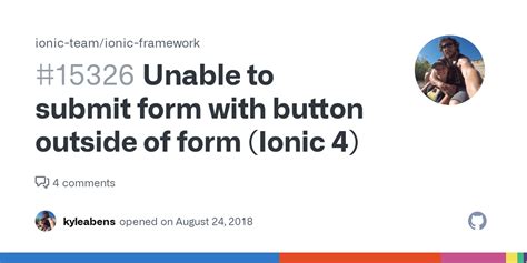 Unable To Submit Form With Button Outside Of Form Ionic 4 Issue