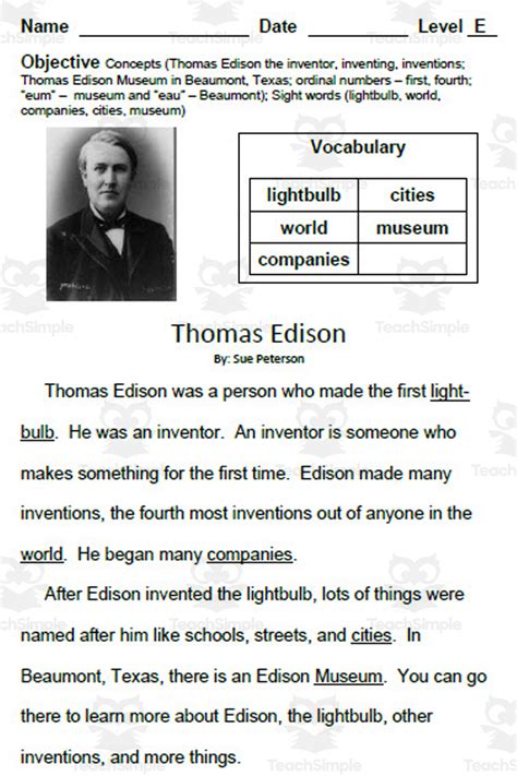 Thomas Edison By Teach Simple