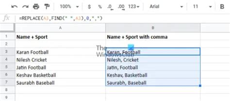 How To Insert Comma In Excel After First Word In Each Cell