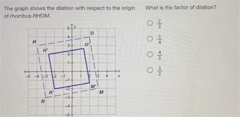 The Graph Shows The Dilation With Respect To The Origin What Is The Factor Of Dilation Of