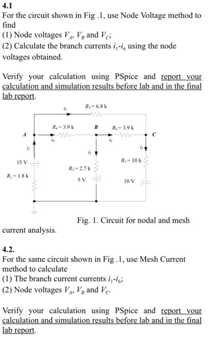 solved for the circuit shown in fig 1 use node voltage
