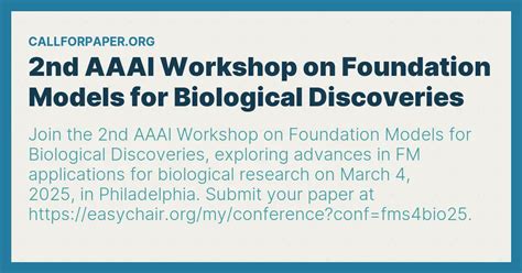 FMs Bio FMs Bio Nd AAAI Workshop On Foundation Models For