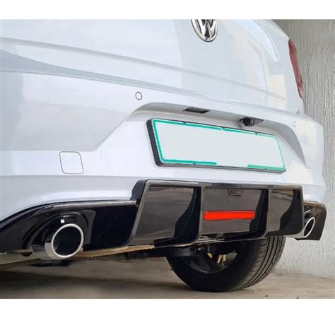 Polo 8 Aw Tsi Karbel Style Gloss Black Rear Diffuser With Reflector