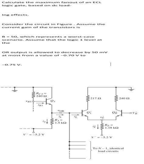 solved calculate the maximum fanout of an ecl logic gate