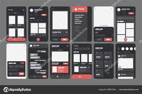 Mobile App Concept Flowchart With Ui Elements Stock Vector By ©dimakostrov 389675764