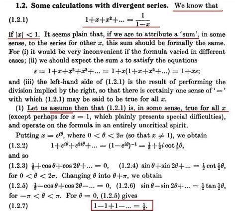 Natural Numbers Why Is The Sum Over All Positive Integers Equal To 1 12 Mathematics Stack