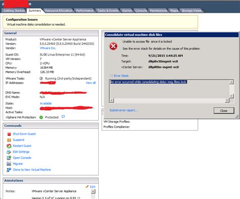 an error occured while consolidating disks msgs fileio locked