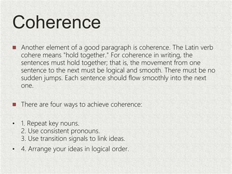 Chapter Unity And Coherence Pptx