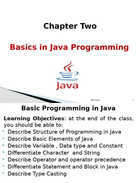 Oop Chapter 02 Basic Programming In Java Pdf Class Computer Programming Method Computer