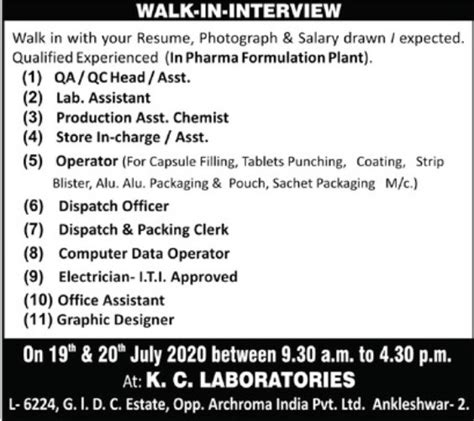 Job Alerts Hub Walk Ins For Qa Qc Production Store Packing