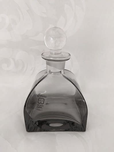 Collezione Glass Line Italy Perfume Bottle Smoke Gray Heavy Crystal
