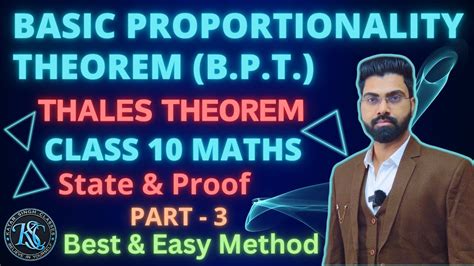Basic Proportionality Theorem Thales Theorem Proof Class 10 Maths Bpt Triangle Theorem