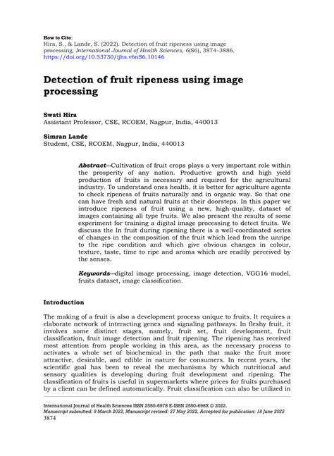 pdf detection of fruit ripeness using image processing