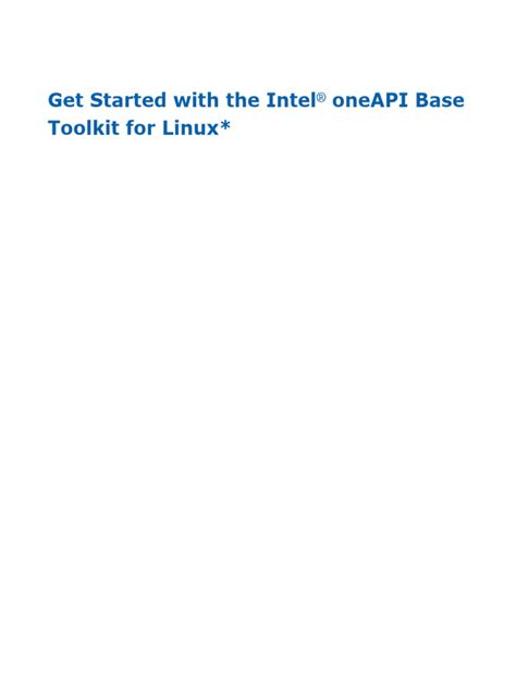 Oneapi Base Toolkit Get Started Guide Linux 20230 766893 766894 Pdf Operating System