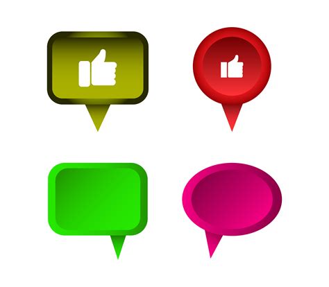Multi Color Social Speech Bubble Set 834219 Vector Art At Vecteezy