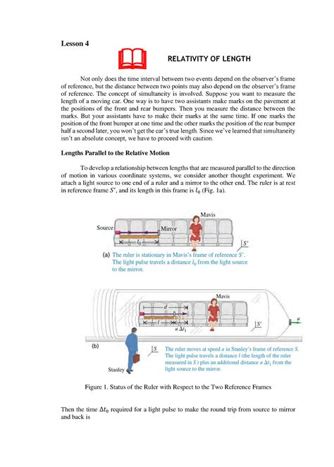 module 1 lesson 4 5 relativity of length and lorentz transformations