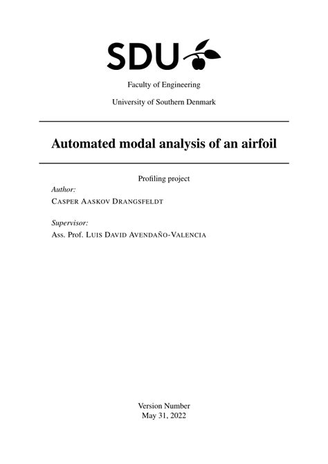 Pdf Automated Modal Analysis Of An Airfoil