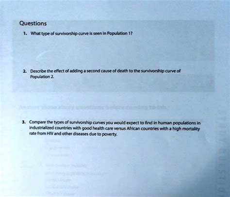 Questions What Type Of Survivorship Curve Is Seen In Population 1