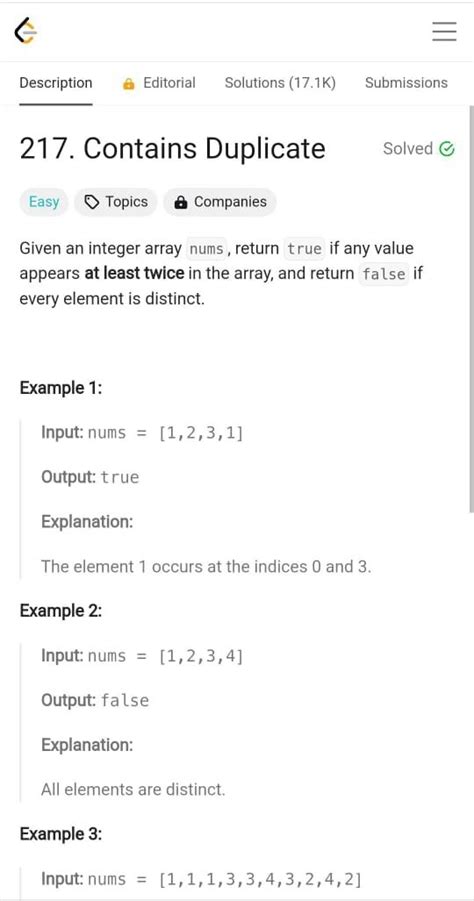 manjuladevi p on linkedin 🚀 problem solved contains duplicates on