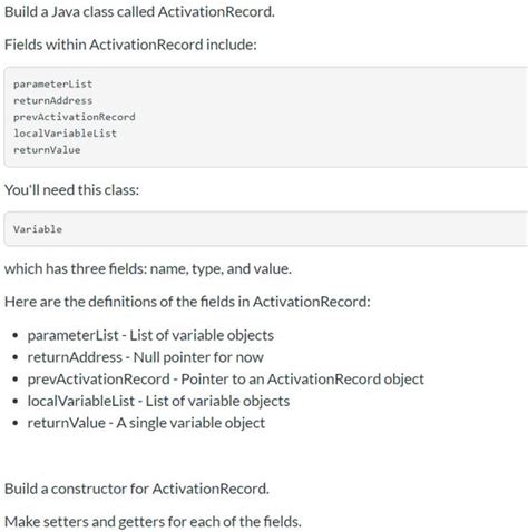 Solved Build A Java Class Called Activation Reco Solutioninn