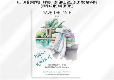 Editable Moms Weekend Invitation Moms On The Loose Printable Etsy