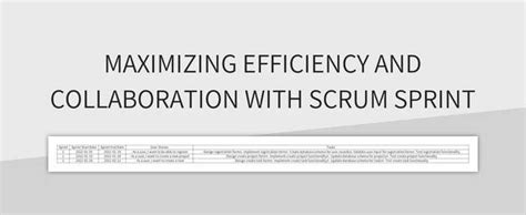 Boosting Productivity And Teamwork Through Scrum Sprints Excel Template Free Download Pikbest