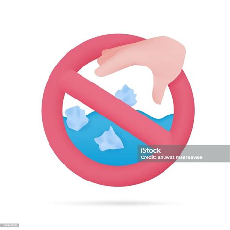 물에 쓰레기를 버리지 마십시오 천연 수자원 보존 개념 3d 그림 강에 대한 스톡 벡터 아트 및 기타 이미지 강 경고 기호 경제적 덤핑 Istock