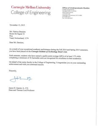 Dean S List Certificate PDF