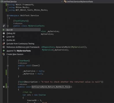 WCF Service Unit Tests Using NUnit With Rhino Mocks And Entity Framework Sibeesh Passion