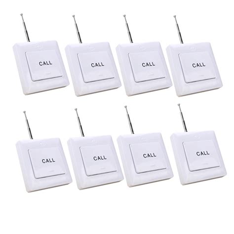 Long Range Wireless Paging System 8 One Key Button Transmitter Color