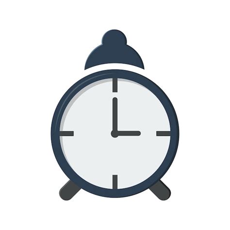 알람 시계 벡터 플랫 스타일의 파란색 알람 시계 그림 프리미엄 벡터