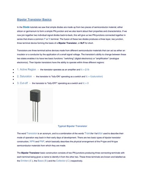 SOLUTION Transistor Basics Studypool